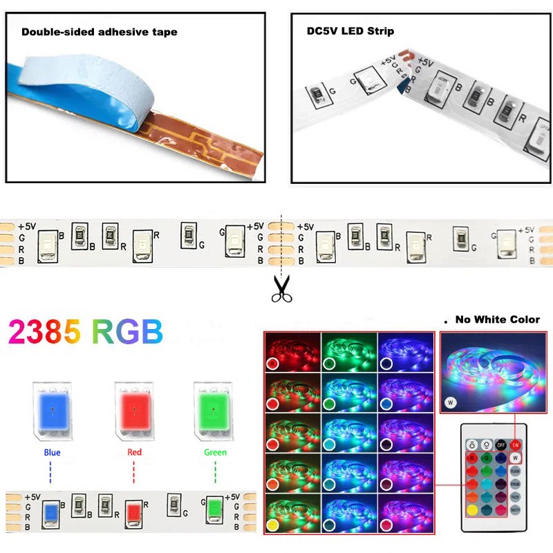 LTG-GEE Bluetooth APP LED Strip Lights WS2812B RGBIC 5050 2835RGB USB ...