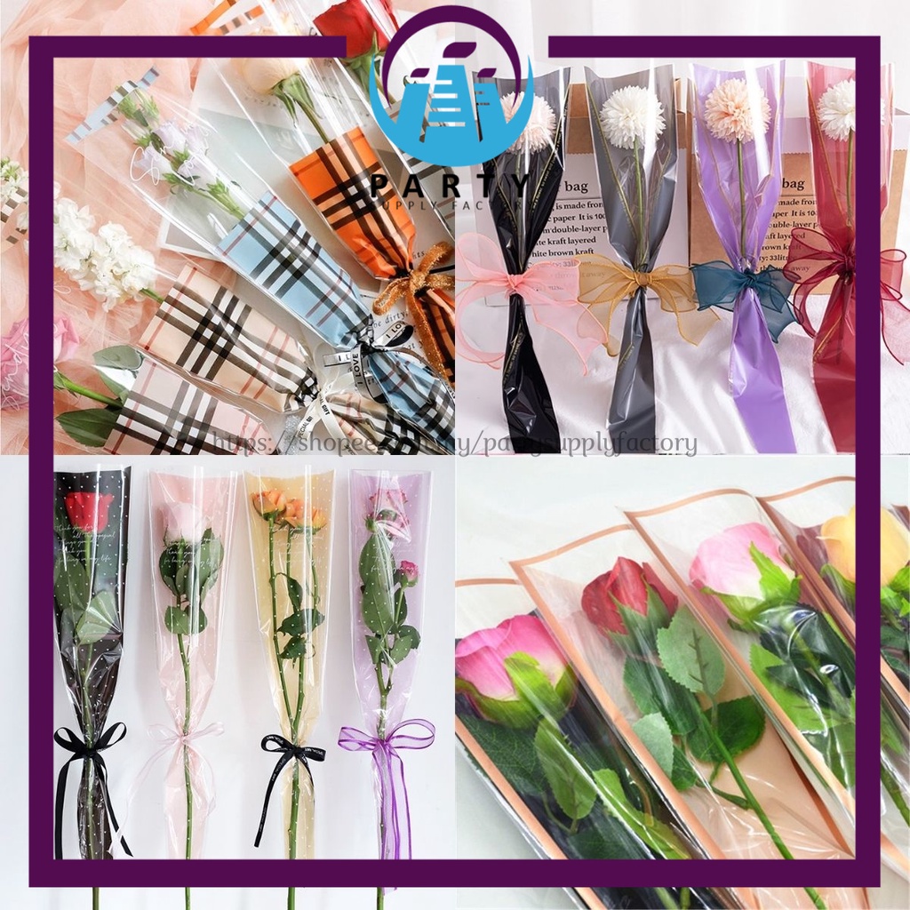 (50pcs) Transparent Single Flower Plastic Love Dot / Checkers Triangle ...