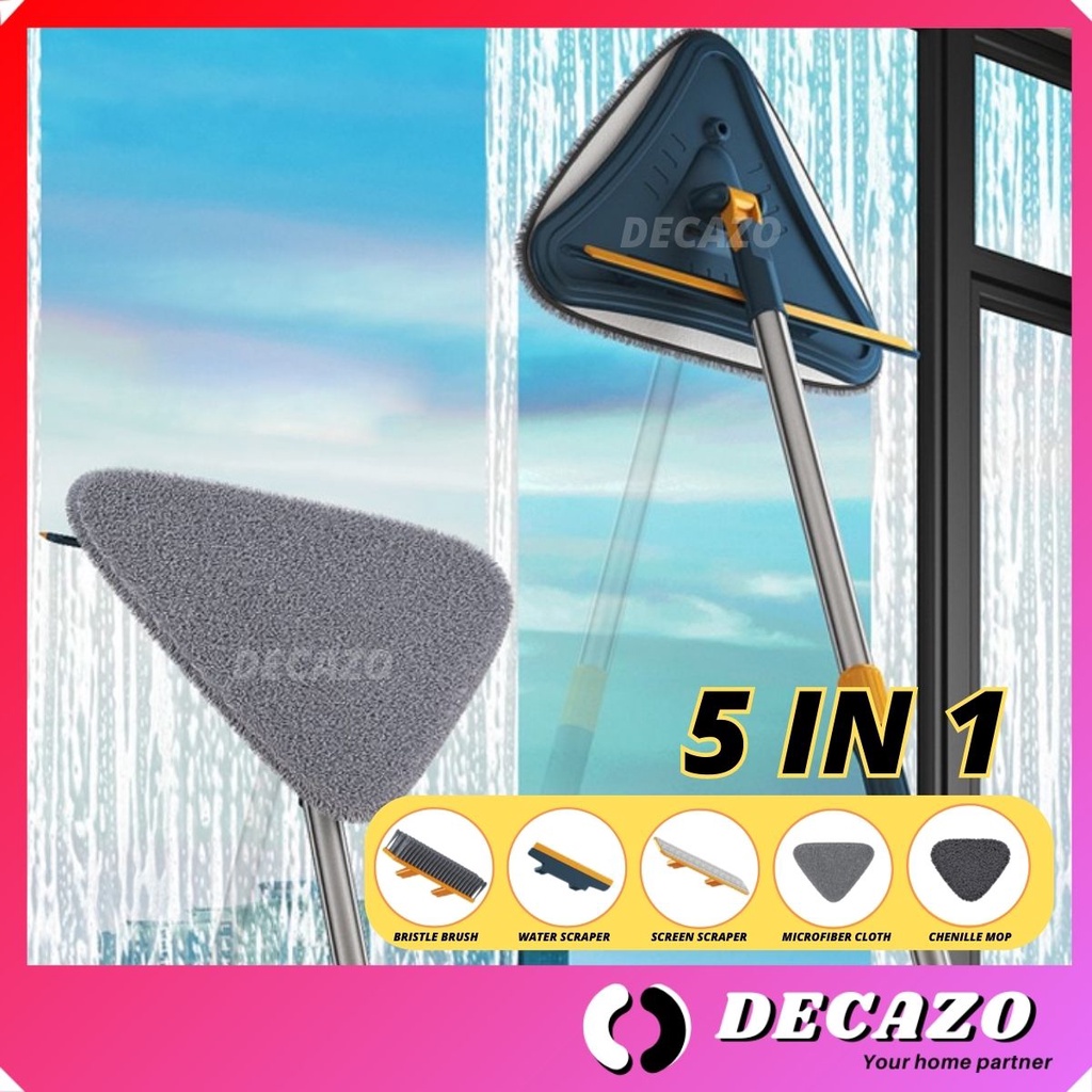 Mop Lantai Segi Tiga 5 IN 1 Triangular Mop Ceiling Fan Cleaner Floor ...