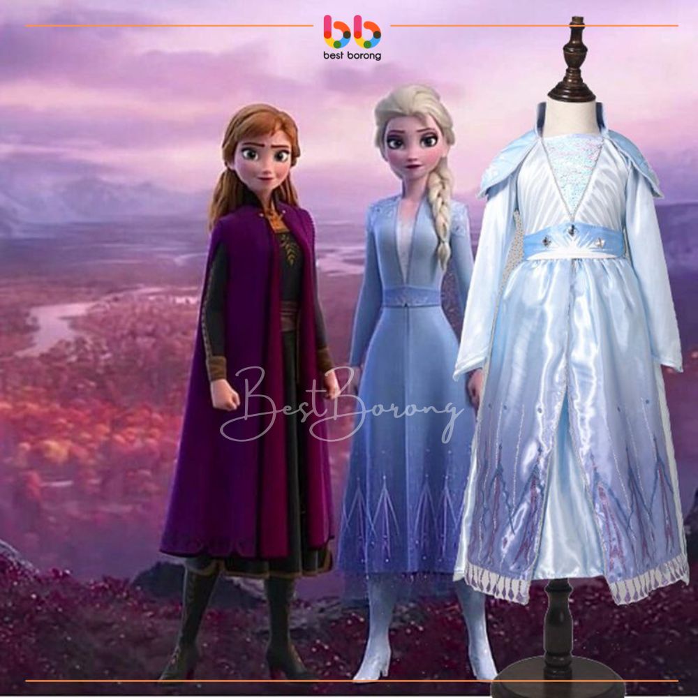 Frozen Princess Elsa Girl Dress Costume Party Birthday Baju Frozen ...