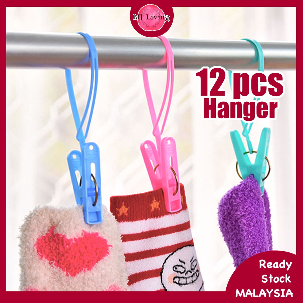 12pcs U Shape Multifunctional Plastic Clothespin Laundry Click Clothes ...