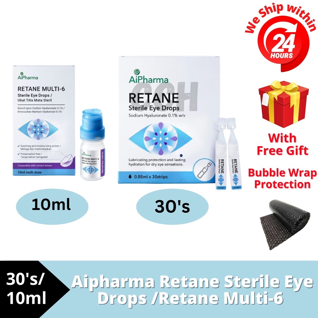 AiPharma Retane Multi-6 (10ml) / Retane Sterile Eye Drops (30's ...