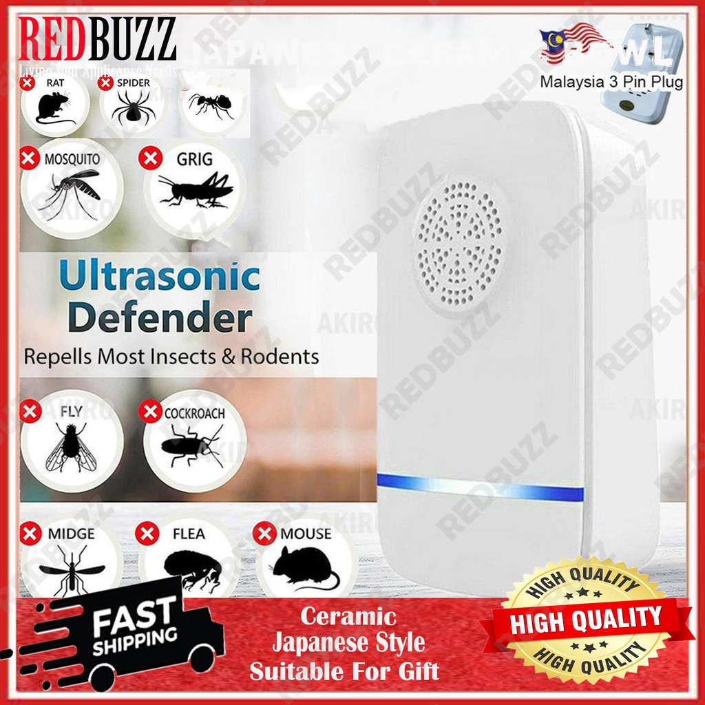 REDBUZZ Ultrasonic Electronic Malaysia 3PinPlug Repellent Flea ...