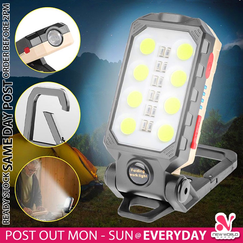 𝟰 𝗠𝗢𝗗𝗘 》180° Foldable LED Flashlight Hanging Camping Torchlight ...