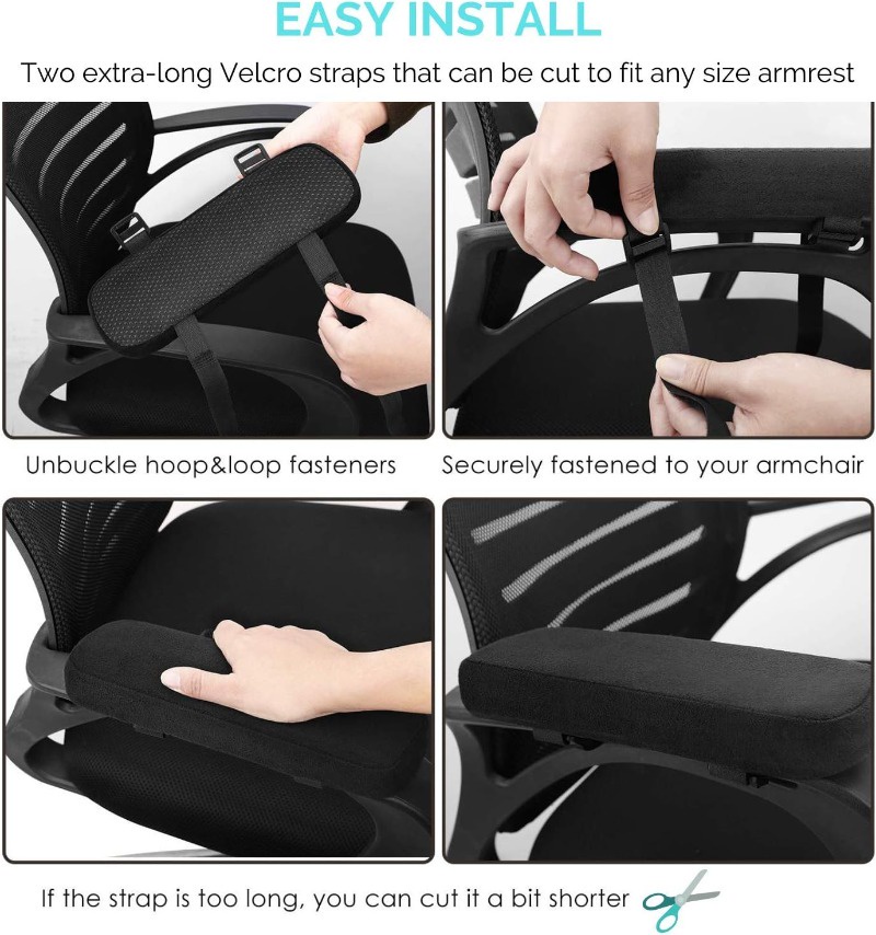 Gaming Chair Ergonomic Memory Foam Elbow Cushion/Office Chair Armrest ...