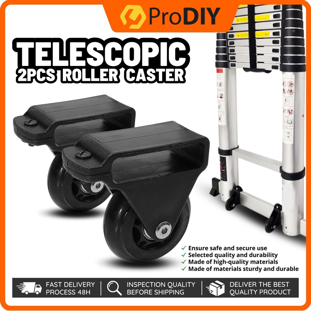 Ladder Wheel Roller Caster Telescopic 2pcs Heavy Duty Adjustable ...