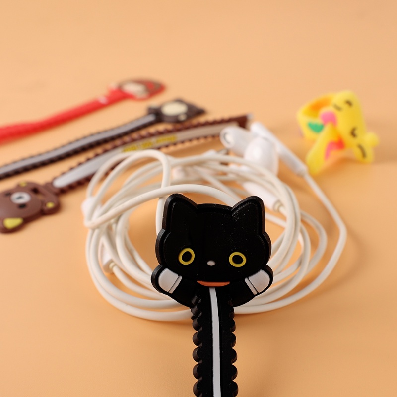 [Featured]Cartoon Cute Silicone Cable Winder Clip Multifunction Headset ...