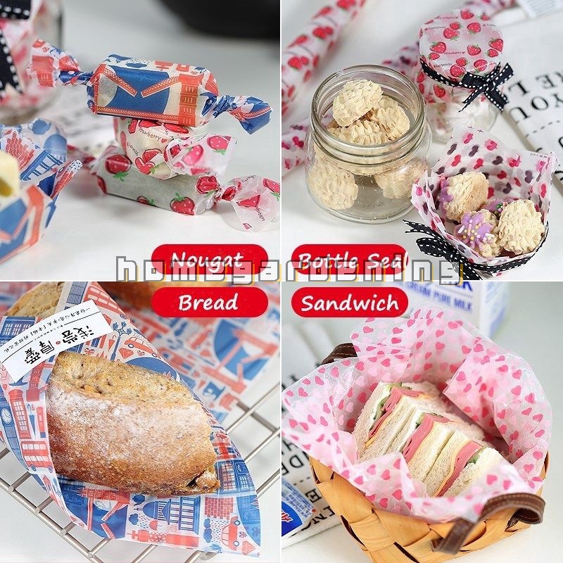 50PCS Wax Paper Food Grade Grease Paper Food Wrappers Wrapping Paper ...