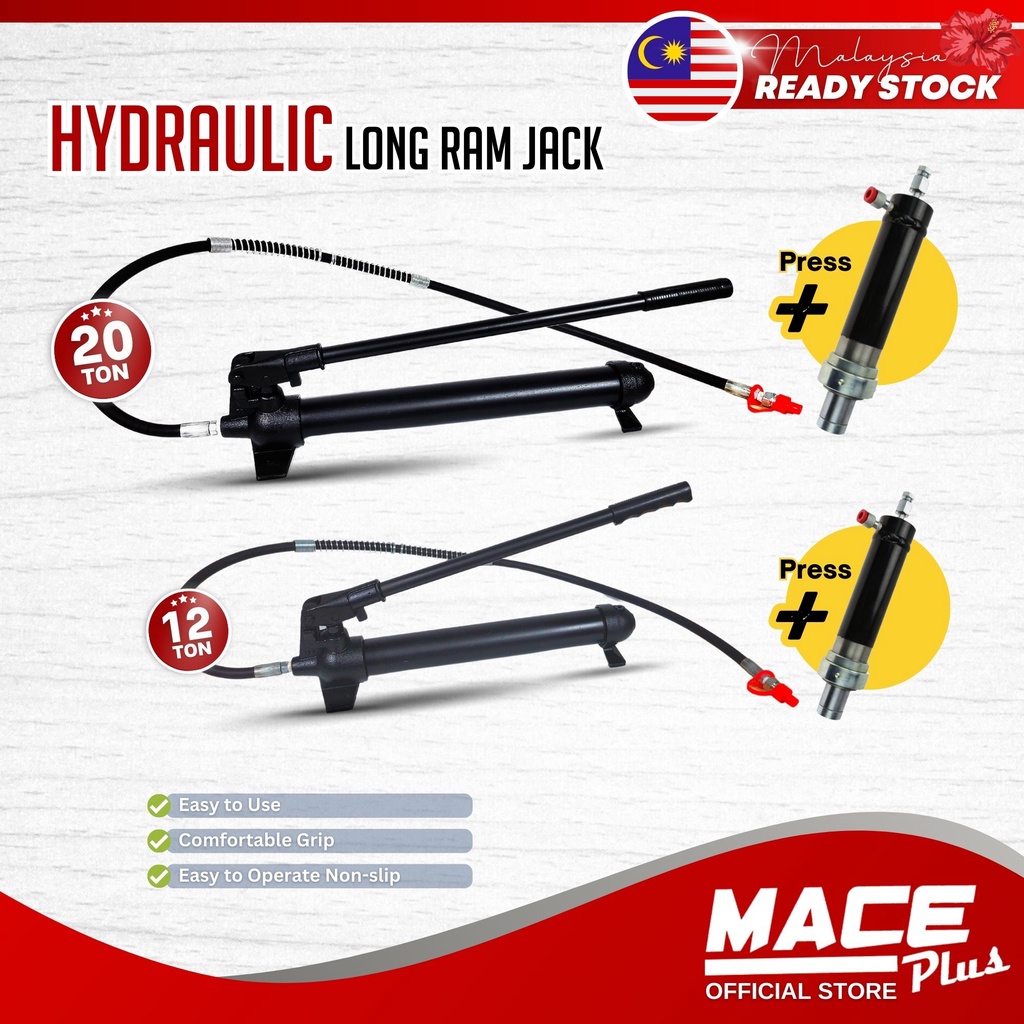 Hydraulic Press Ram Jack Machine 12TON 20TON High Pressure Pump Car ...