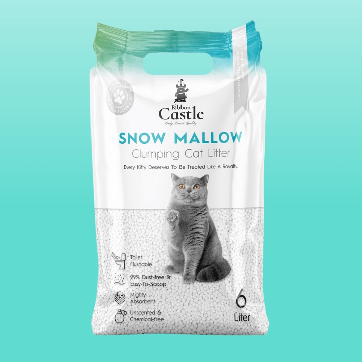 Ribbon Castle Snow Mallow Clumping Cat Litter, 6L (1 bag) | Shopee Malaysia
