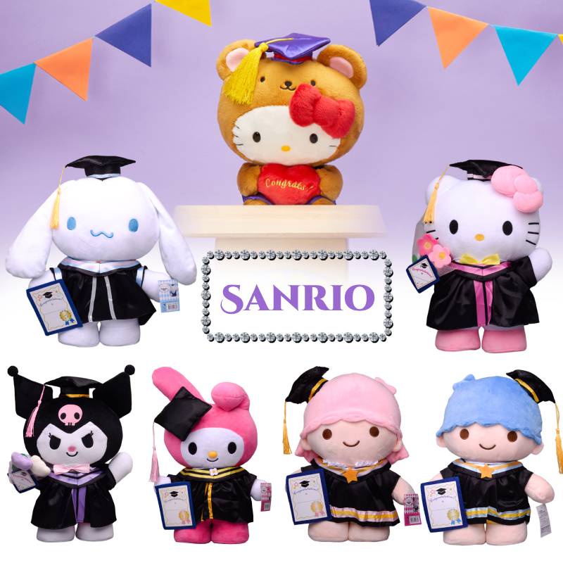 35cm New Sanrio Kuromi Melody Graduation Plush Toy Cute Stuffed Doll ...