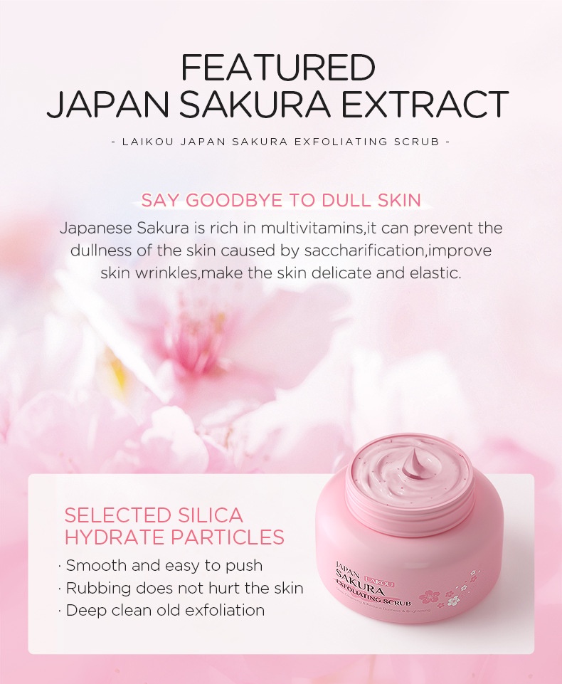 LAIKOU Japan Sakura Exfoliating Scrub Face Body Scrub Exfoliating Dead ...