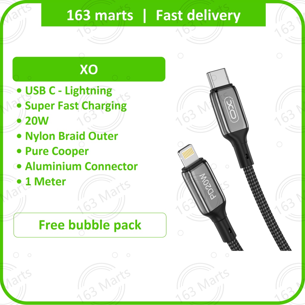 XO PD Fast Charge Cable 20W Lighnin to USB-C NB180 | Shopee Malaysia
