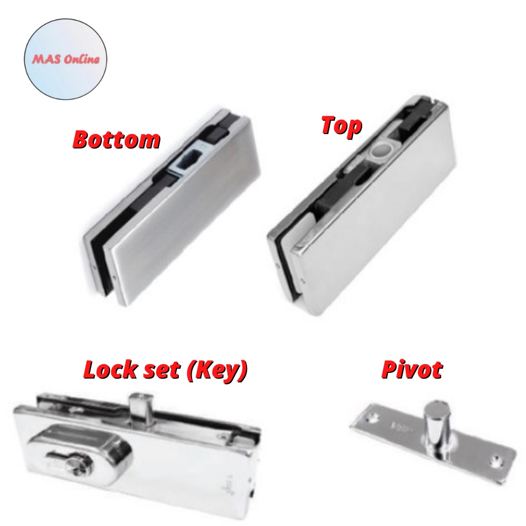 VSP V10 Glass Door Bottom Patch Fitting / bawah pintu kaca tempered engsel lantai/ Floor Spring ...