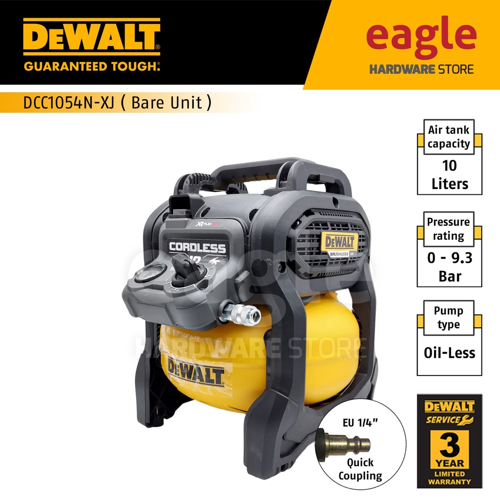 Dewalt Flexvolt DCC1054N-XJ 54V Brushless Cordless Oil-Less Pneumatic Compressor ( Bare Unit ...