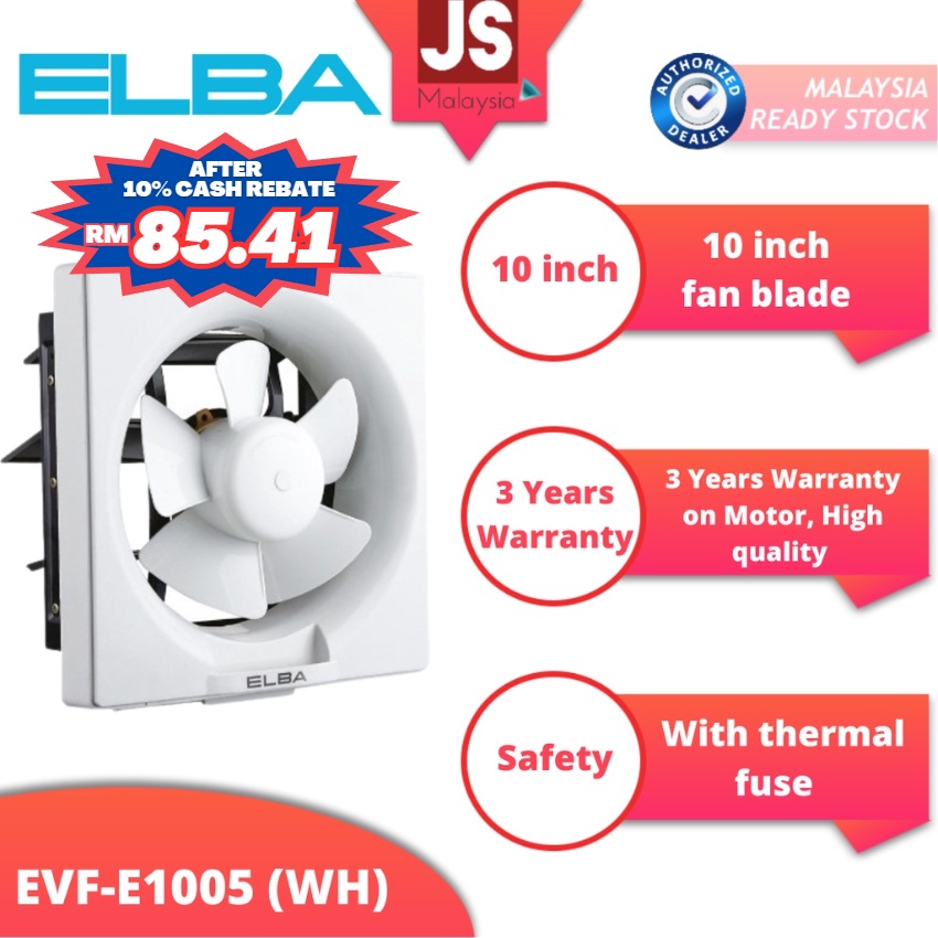 Elba Exhaust Fan 10 inch [3 Years Motor Warranty] EVF-E1005(WH ...