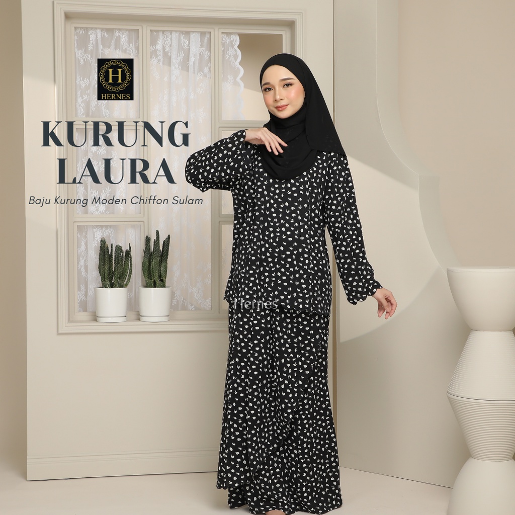 KURUNG LAURA MUSLIMAH WEAR FREE SIZE KURUNG KELIM SULAM BAJU KURUNG ...