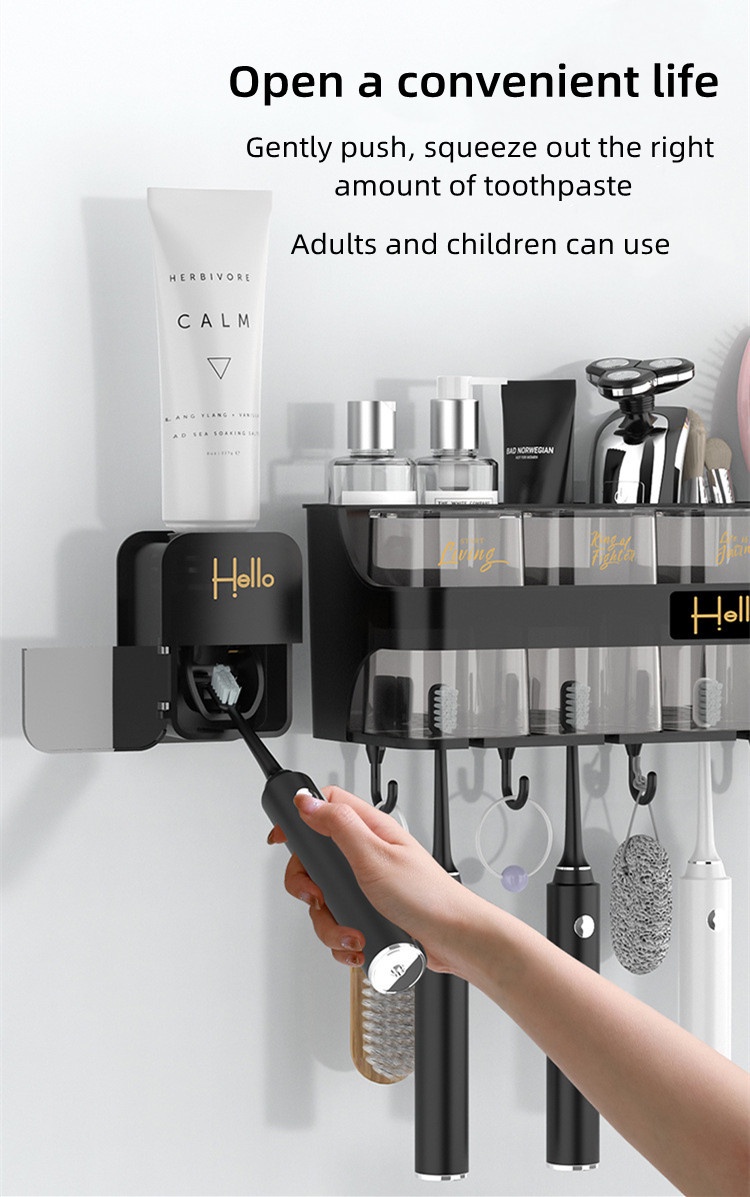 Toothbrush Holder 牙刷架 Toothbrush Rack, Punch-free Mouthwash Cup ...