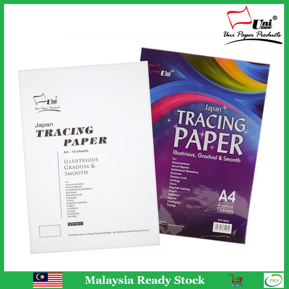 Tracing Paper A4 Size White Color 15 Sheets Uni Paper Stp 0015 0016