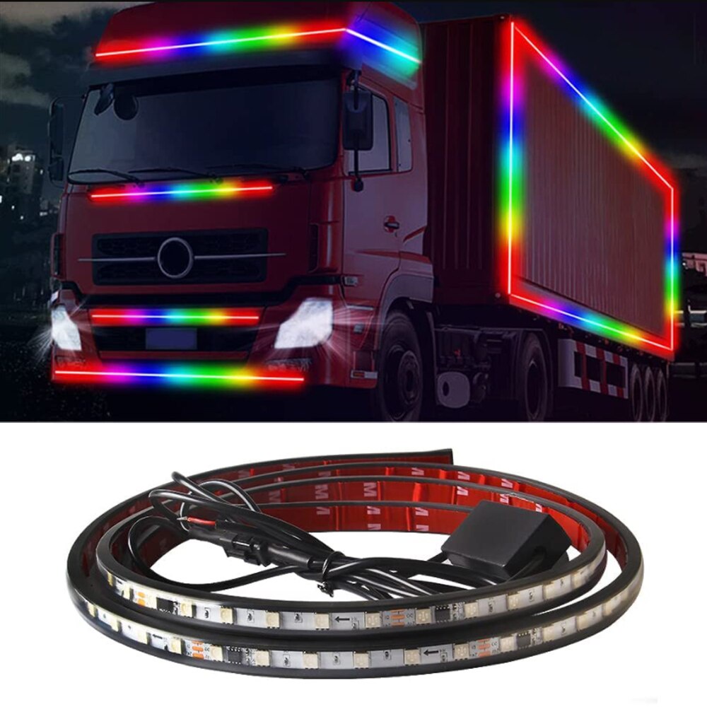 12/24V LED Car Truck Lights RGB Flashing Truck LED Strip Lights for ...