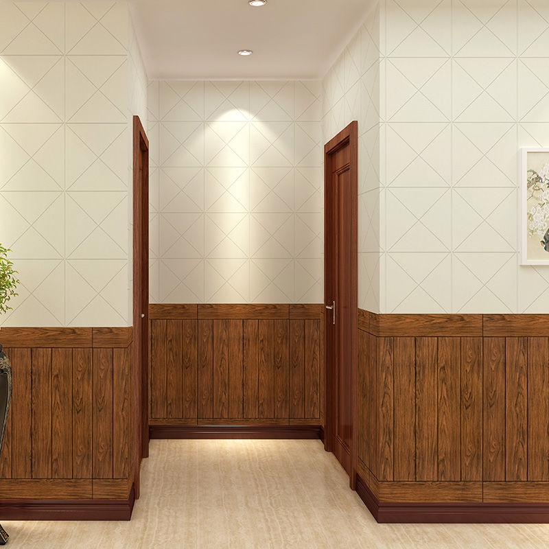 Wallpaper Adhesive Decor Design Wall paper Dinding BIG SIZE Wood Wall ...