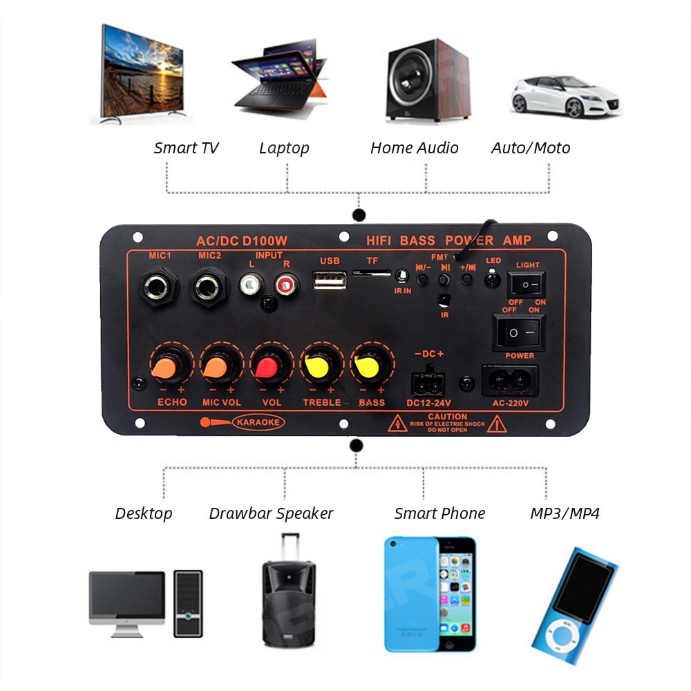 D100 D300 600W Bluetooth Audio Amplifier Board D100 Subwoofer Dual ...