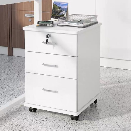 3 Tier File Cabinet With Wheel Moving Drawer Cupboards Beveled Storage ...