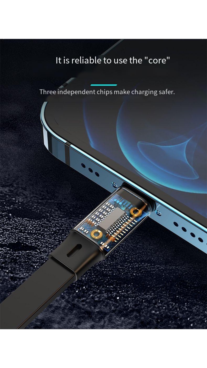 6A Super Fast Charging Cable Retractable 3 in 1 Data Cable Micro USB ...