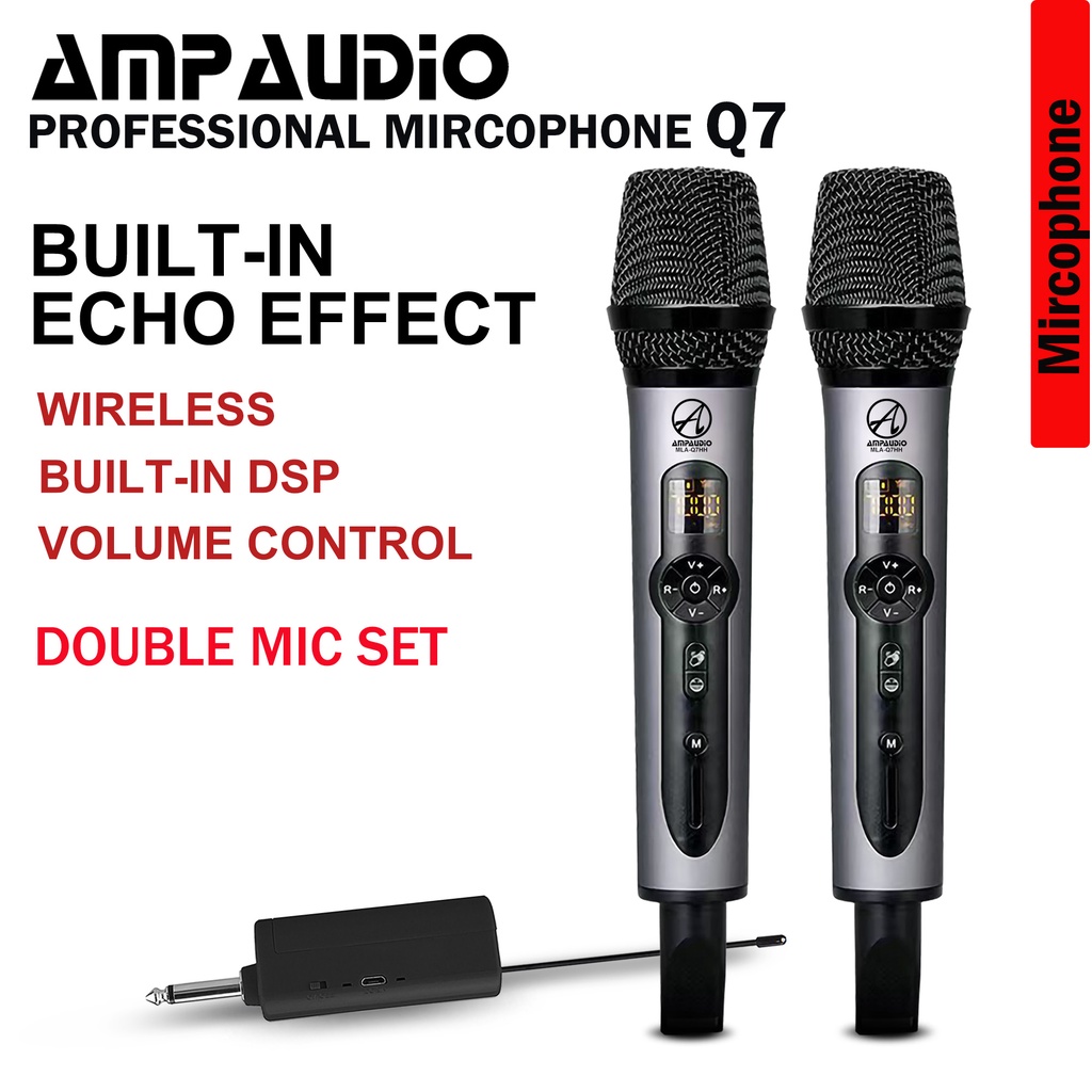 Universal Professional AMPAUDIO UHF Wireless Microphone With DSP Echo ...