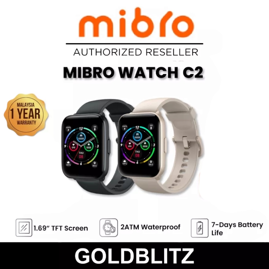 Mibro C2 1.69" SpO2 PPG Bio Heart Rate Sensor Smart Watch Fitness ...