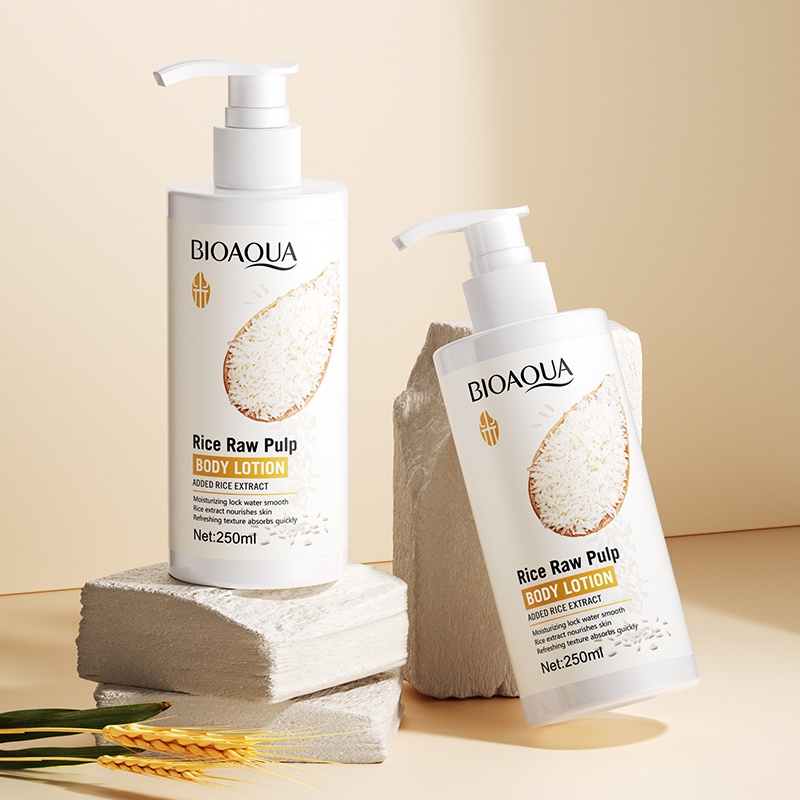 BIOAQUA Rice Raw Pulp Body Lotion Moisturizing Lotion Brightening Body ...