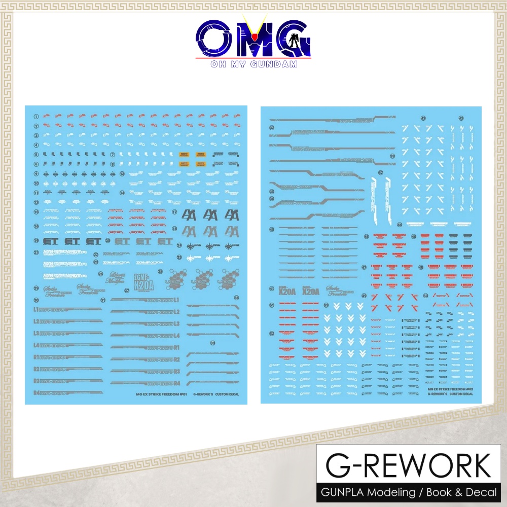 G-Rework MGEX Strike Freedom Gundam Water Decal CD-MEX02 G Rework Water ...