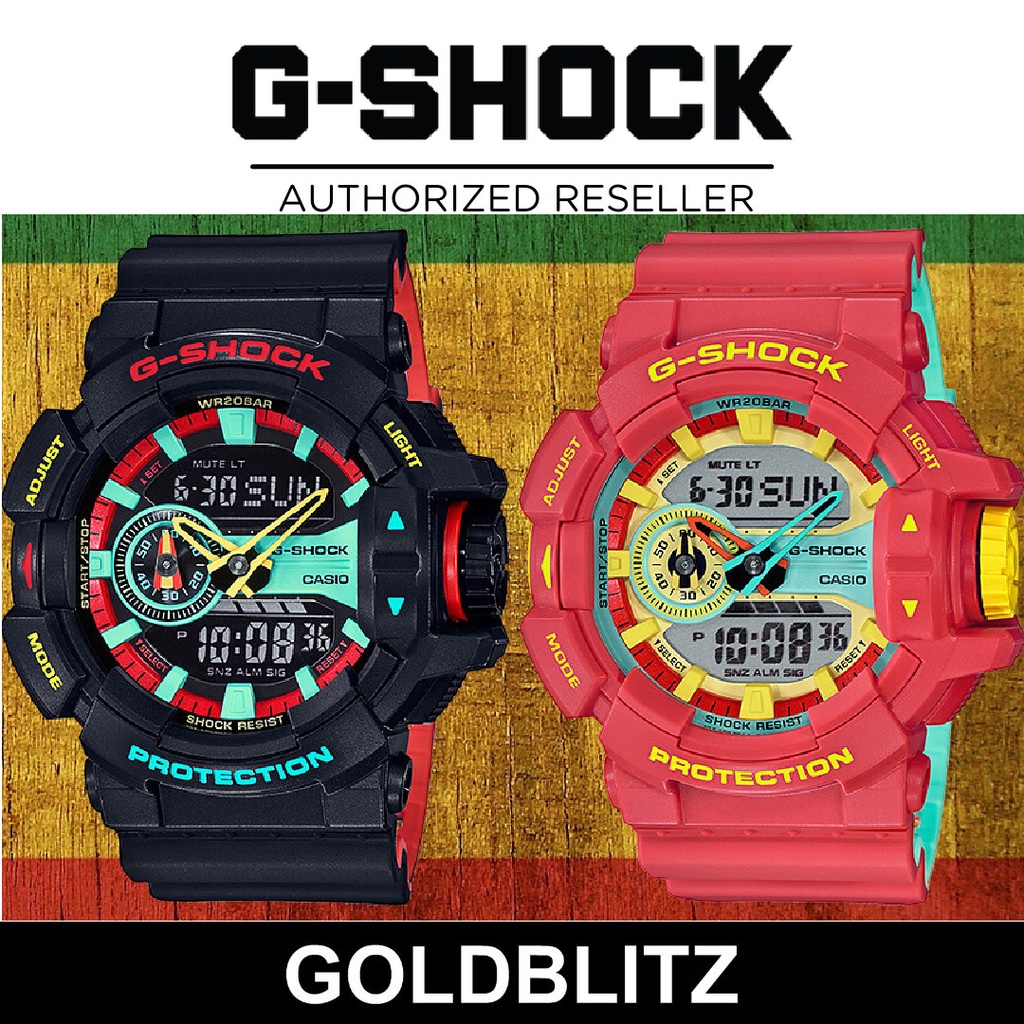 Casio G-Shock GA-400CM-1A GA-400CM-4A Breezy Rasta Color Series GA400CM ...