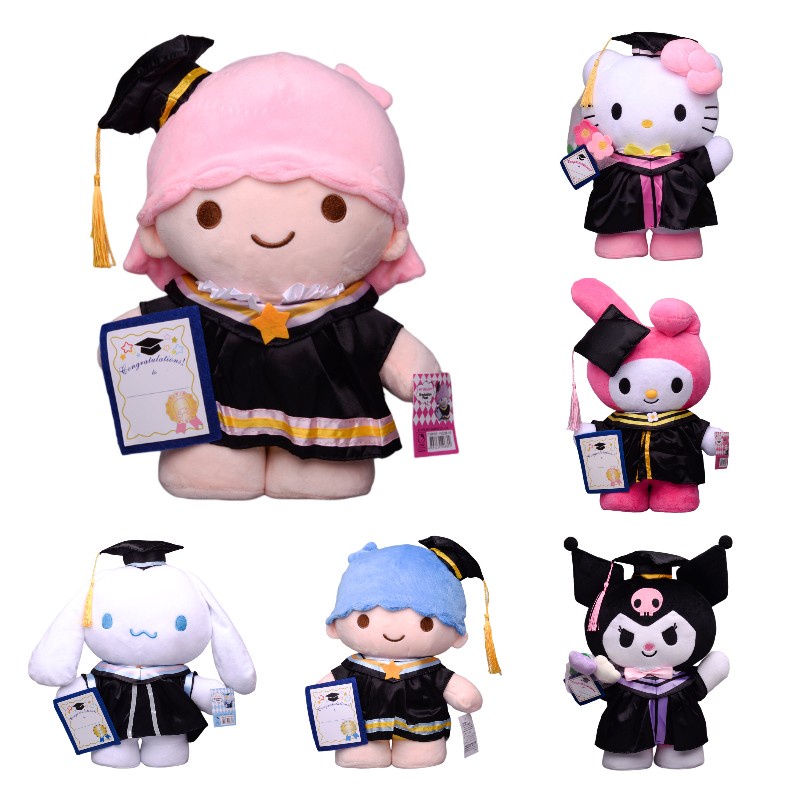 35cm New Sanrio Kuromi Melody Graduation Plush Toy Cute Stuffed Doll ...