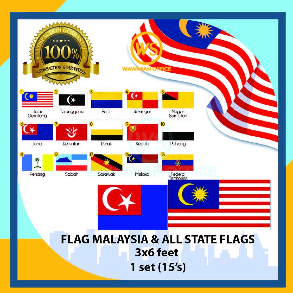 Bendera Negeri Malaysia 1 set / All State Flag / Malaysia Flag ...