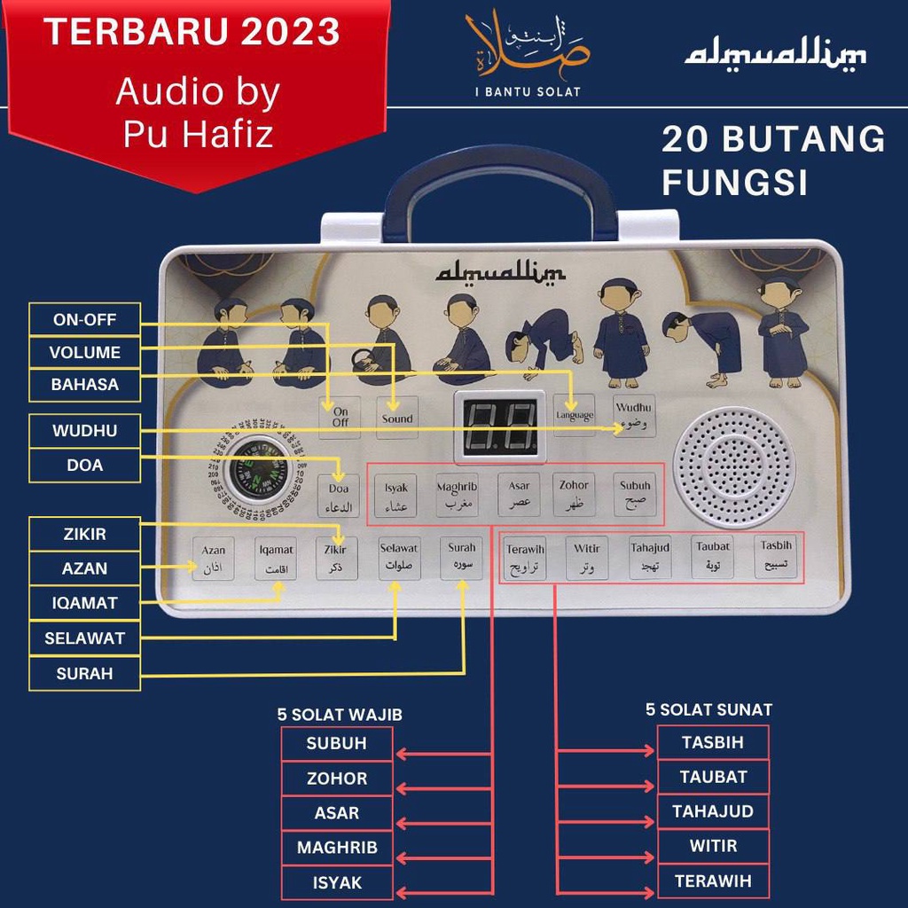 AL MUALLIM i bantu solat dewasa Alat solat elektronik E sejadah ...
