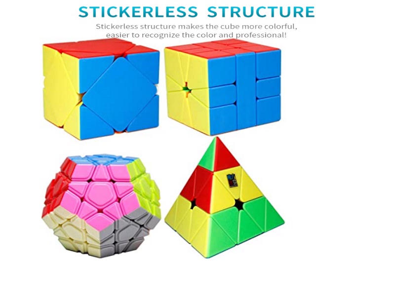 Moyu Cube Set Brain Teaser Stickerless Gift Box 4 in 1 Magic Cube ...