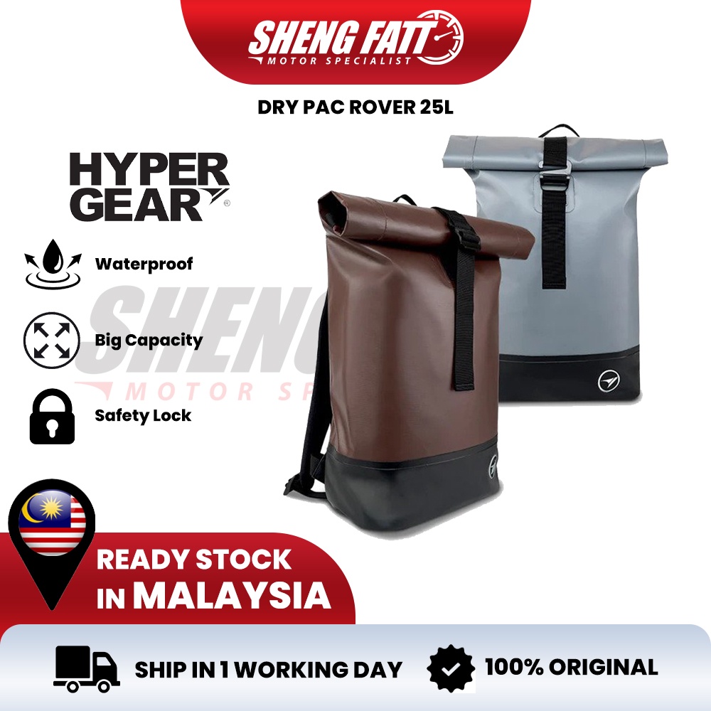 HYPERGEAR Dry Pac Rover 25L Motor Rider Backpack Motorcycle Bag Big ...