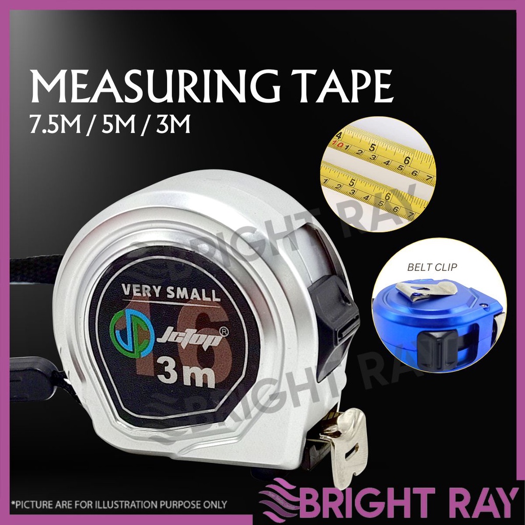 3M / 5M / 7.5M Measuring Tape Retract Ruler Tape Portable Pull Ruler Pita Pengukur High ...