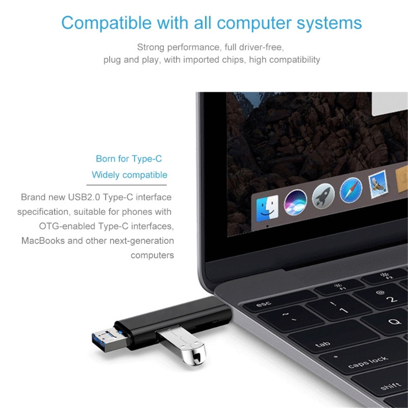 Multifunction OTG Card Reader 5-IN-1 Micro USB Type C TF Card Reader ...