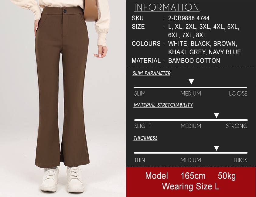 KM Elastic Bootcut Women Pants Seluar Bootcut Perempuan [P4744 ...