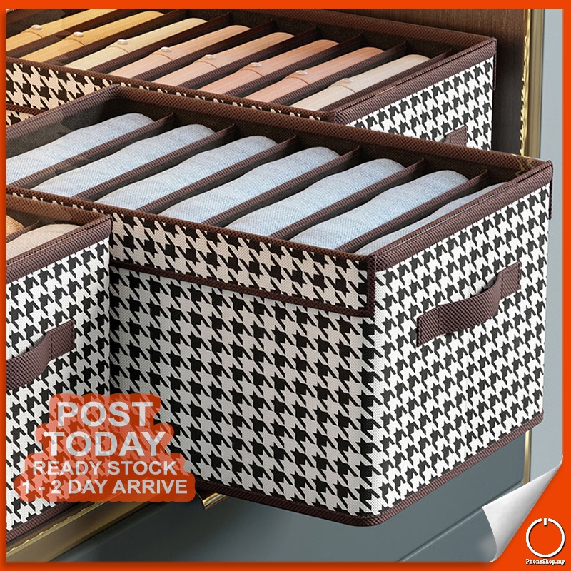 𝐂𝐋𝐄𝐀𝐑 𝐕𝐈𝐄𝐖 Multi Grid Transparent Lid Clothes Storage Box Stackable ...