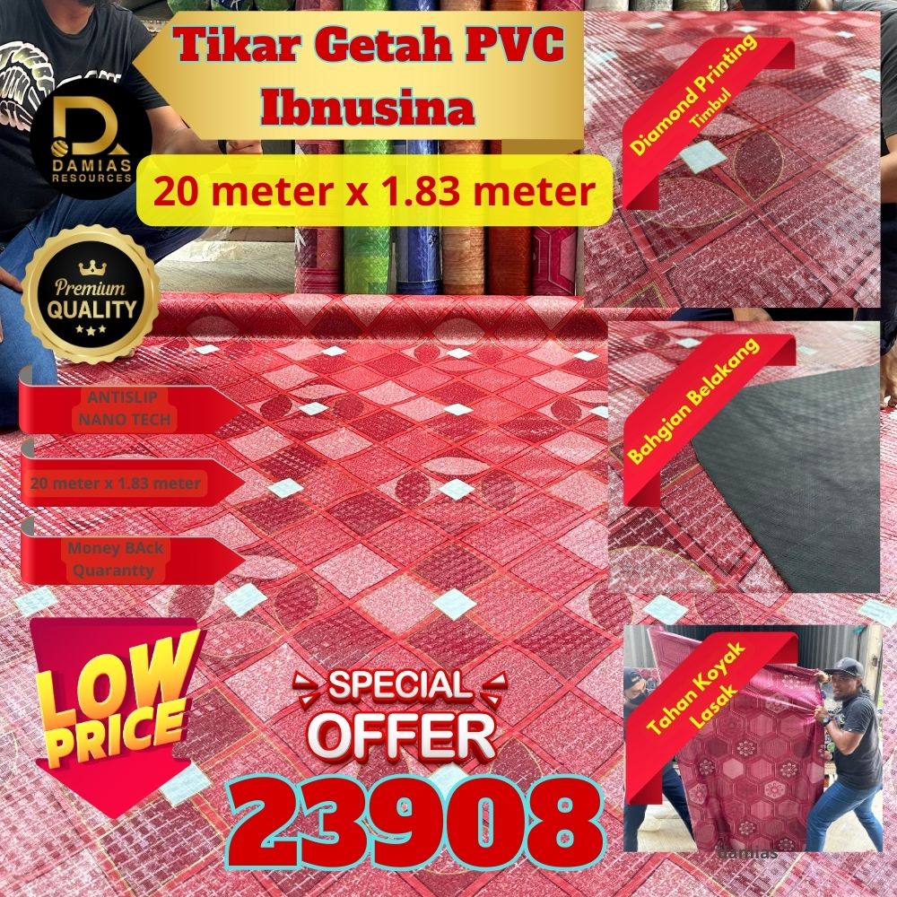 Harga Borong!! Tikar Getah PVC Gulung Tanpa Span / Rubber Mat New ...