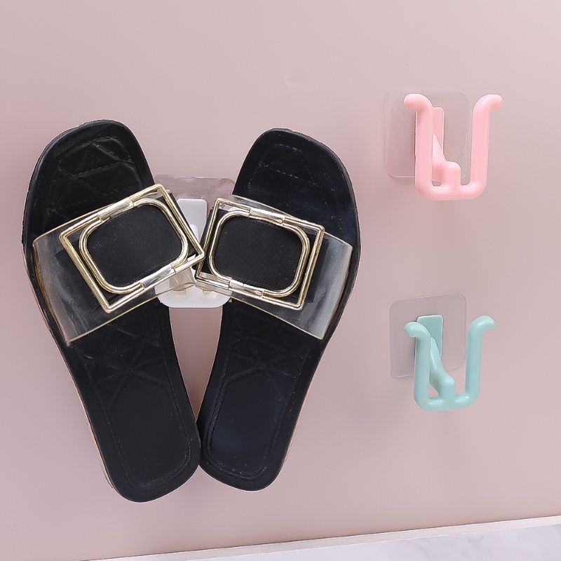 Wall-mounted Non-punched Slipper Holder / Space-saving Simple Slipper ...