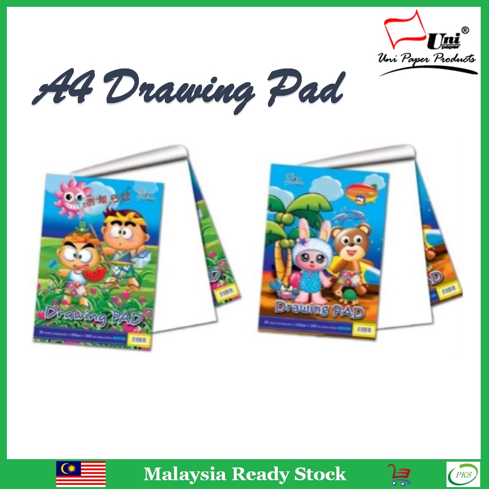 Uni Paper Drawing Pad A4 30 Sheets 100gsm (S-1351) | Shopee Malaysia