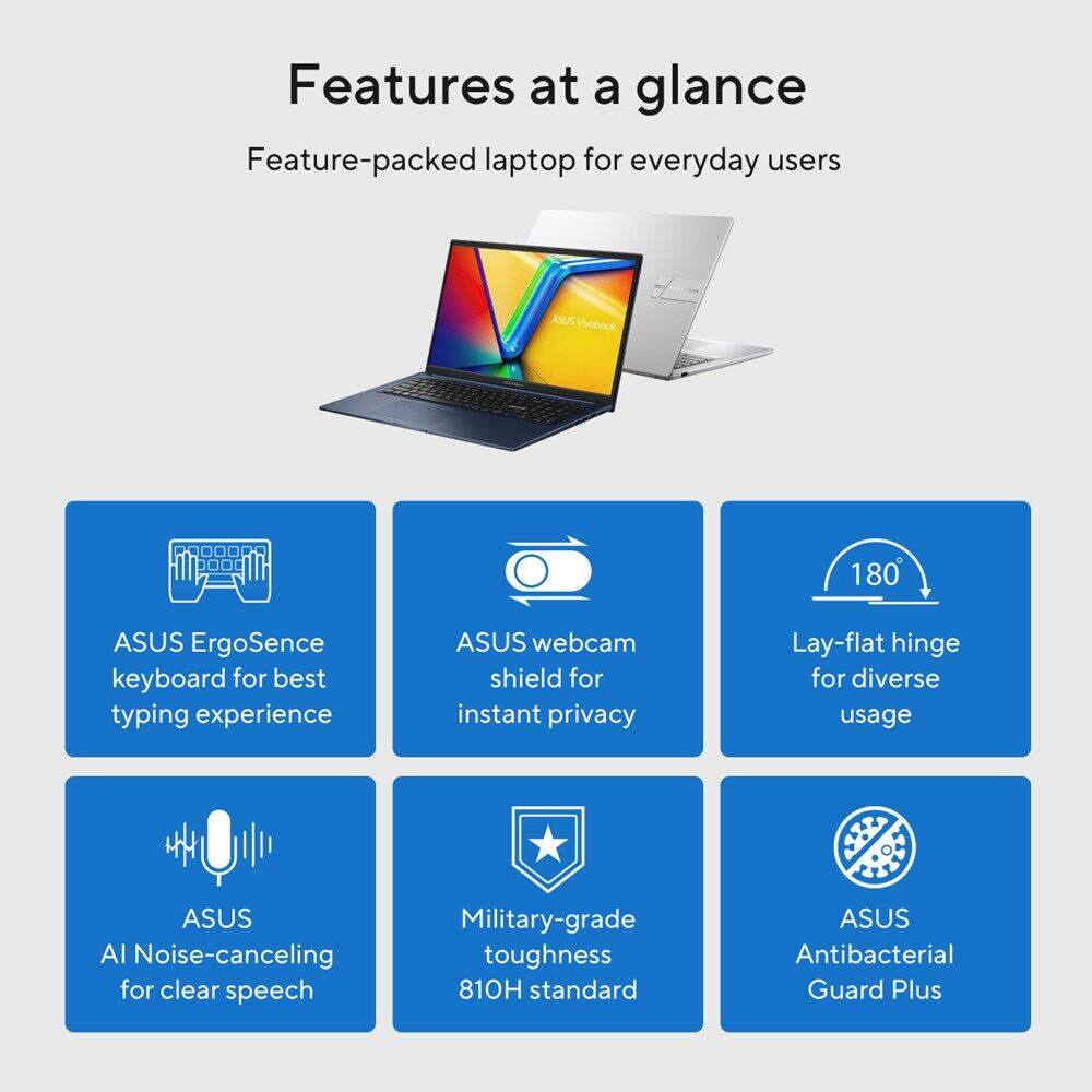 ASUS VIVOBOOK 17 (A1704VA) i7-1355U/8GB/512GB SSD/17.3" FHD, 60Hz/UHD ...