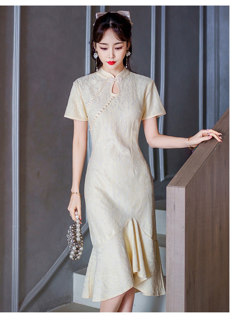 4XL Plus Size Chinese Traditional Improved Cheongsam Summer Short ...