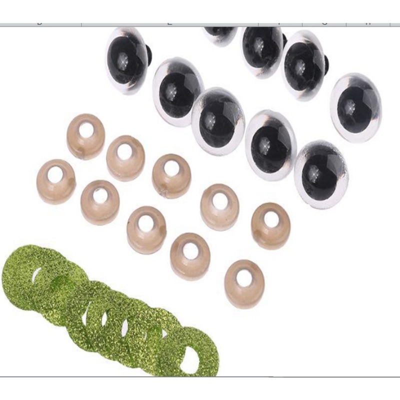 10Pc/set 16/18/20/24mm Stuffed Toy Eye TY Plastic Glitter Eye Plastic ...