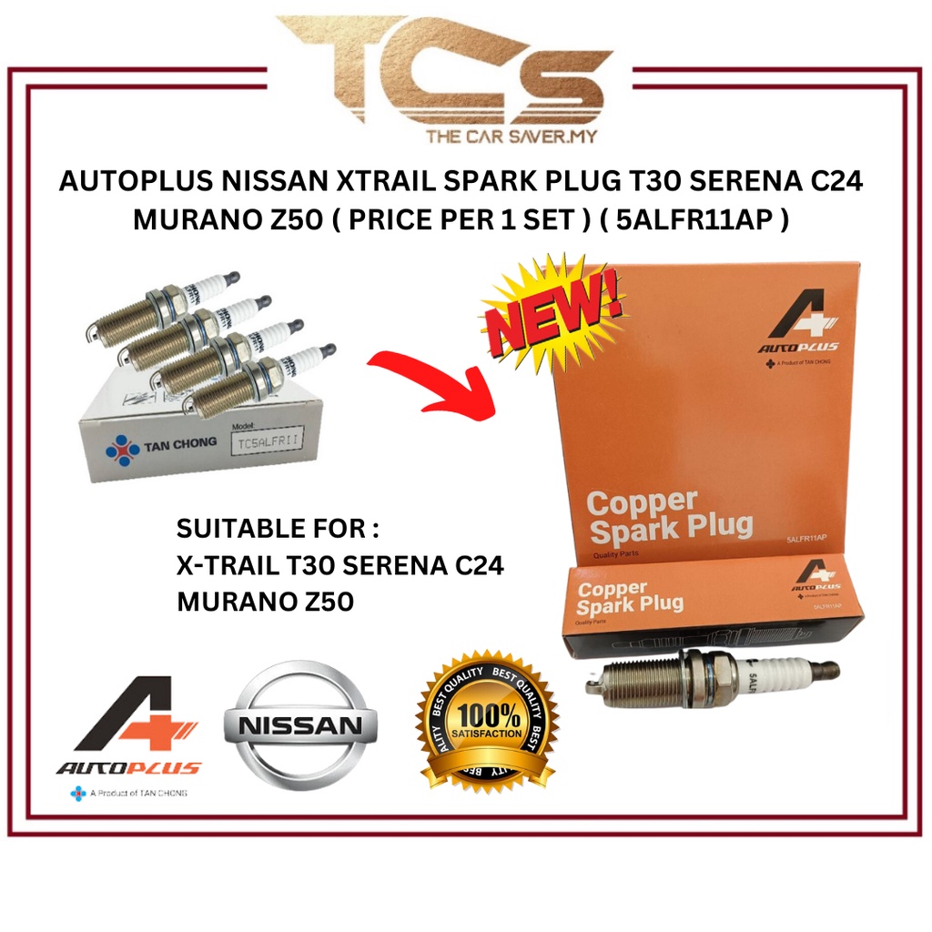 TAN CHONG/ AUTOPLUS NISSAN XTRAIL SPARK PLUG T30 SERENA C24 MURANO Z50 ...