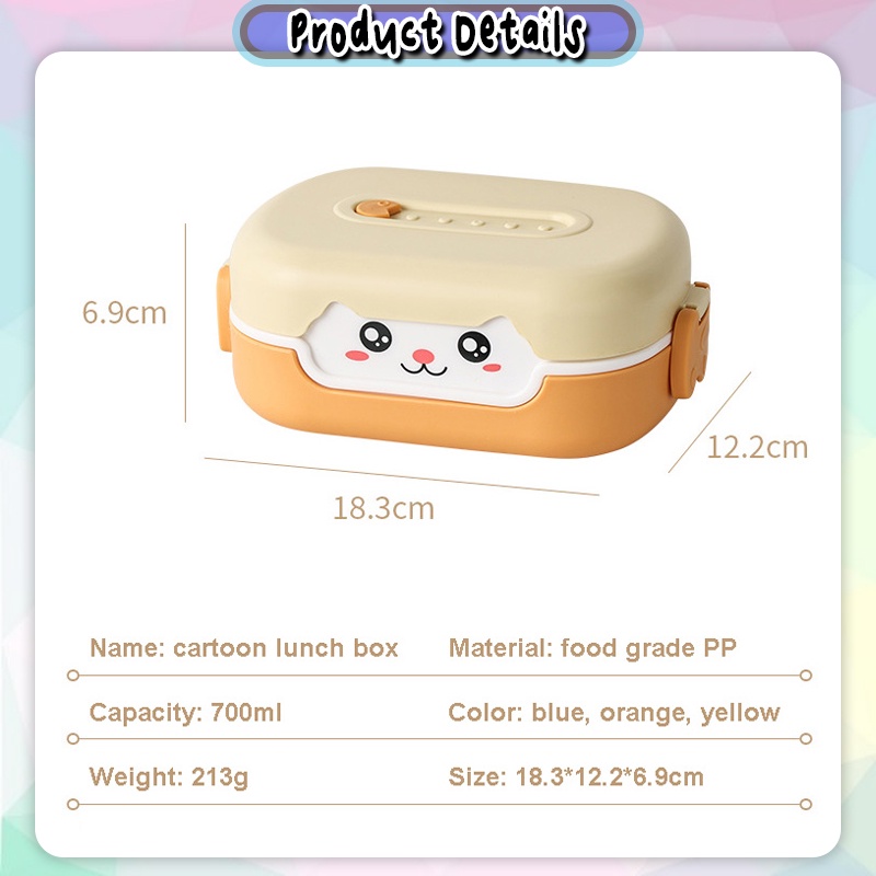[Little B House] Cute 700ML Bento Lunch Box Food Storage Container ...